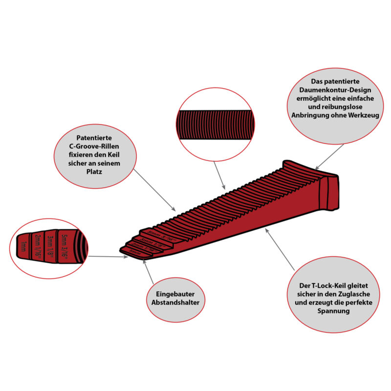 Keile 100 Stück Fliesenkeile T-Lock System Verlegehilfe Fliesenleger ...